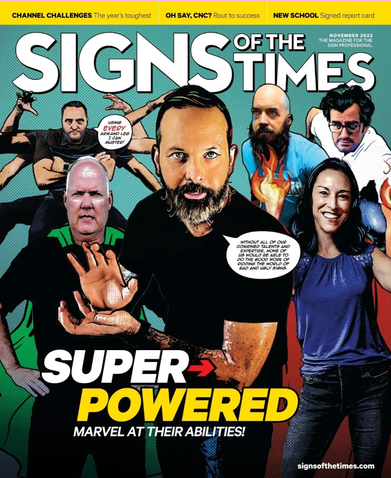 Local Project makes Signs of the Times Magazine | Stein Sign Display